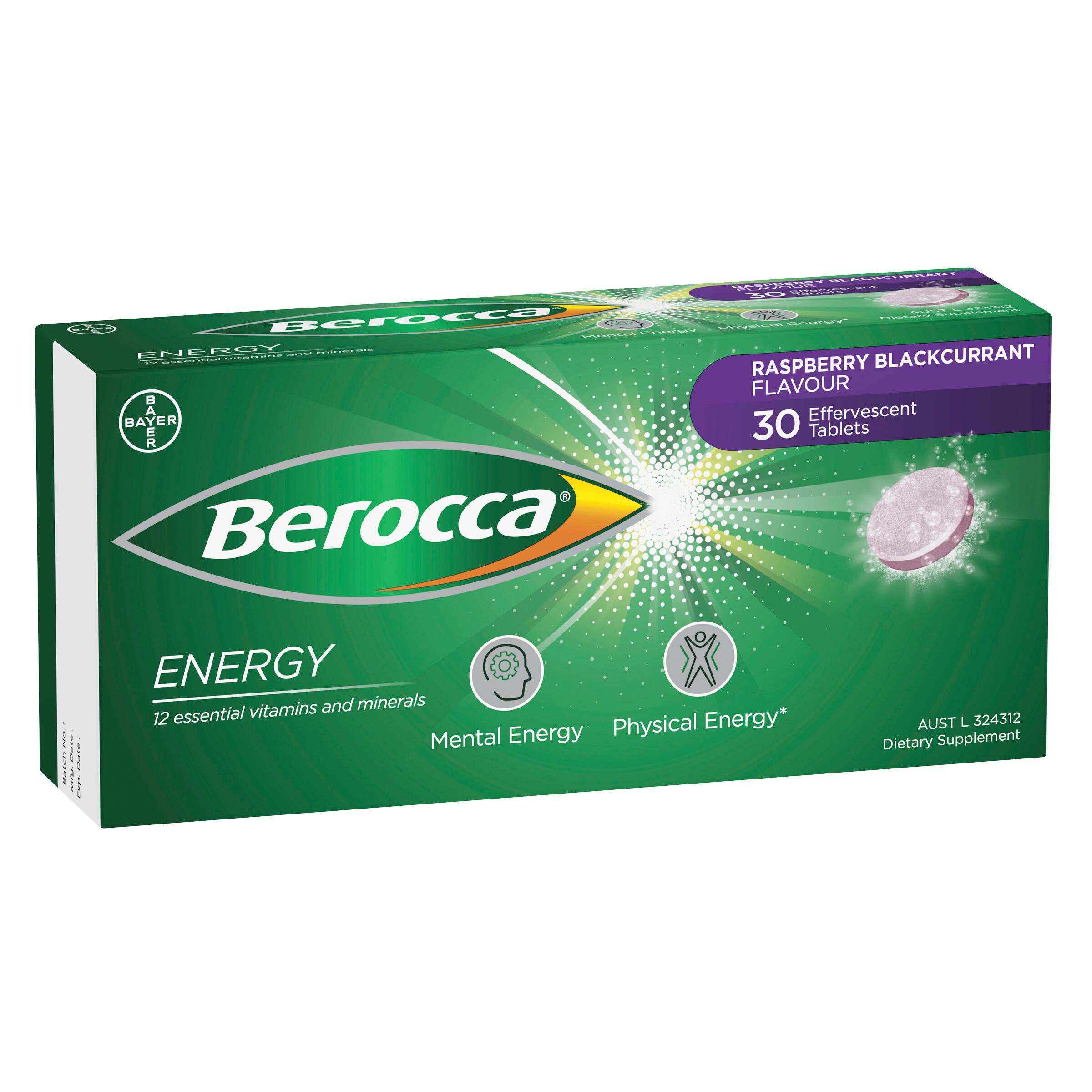 Berocca Energy Effervescent Raspberry Blackcurrant