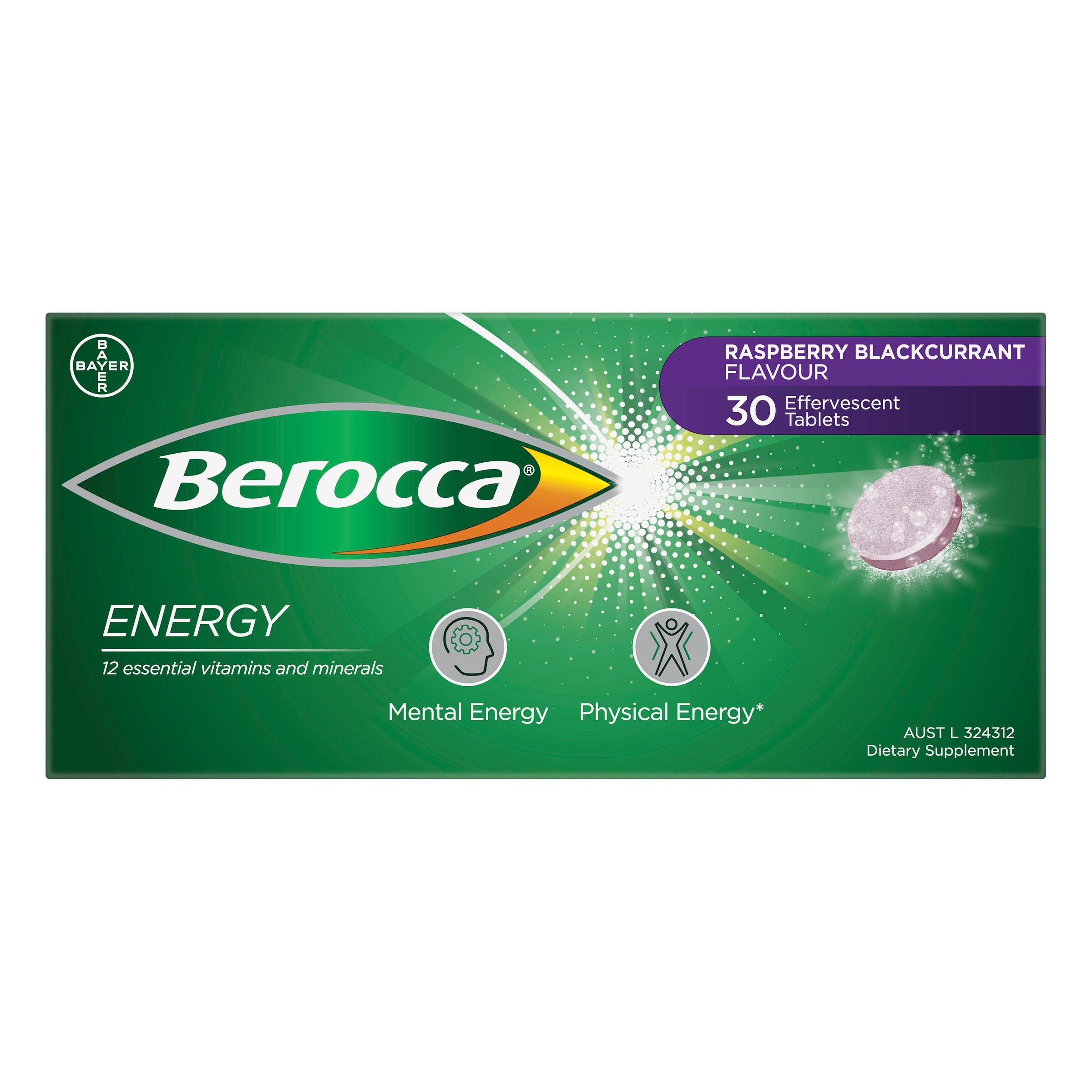Berocca Energy Effervescent Raspberry Blackcurrant